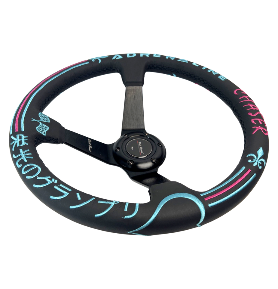 Leather 350mm Steering Wheel + Hub Adapter Kit For Eclipse Lancer ...