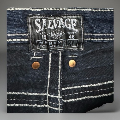 Buckle Salvage Mayhem Jeans 33L Mens 36x33 Blue Dark Wash Regular ...
