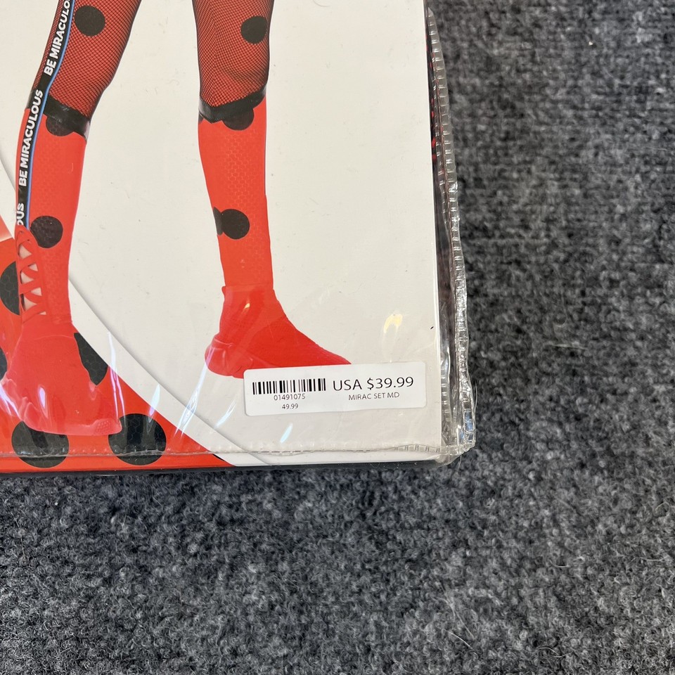 Girls Miraculous Ladybug Costume Set + Wig! Large 12-14 Cosplay Spirit ...