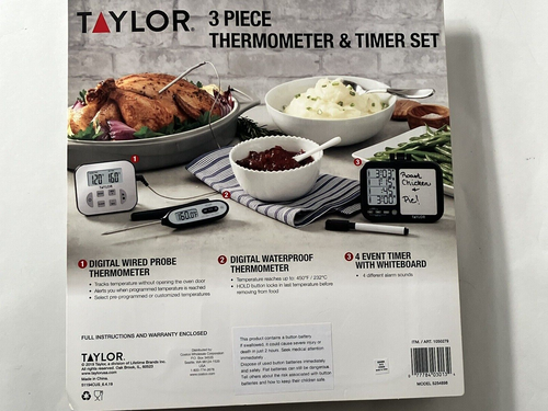 Taylor 3 Piece Thermometer & Timer Set NEW | eBay
