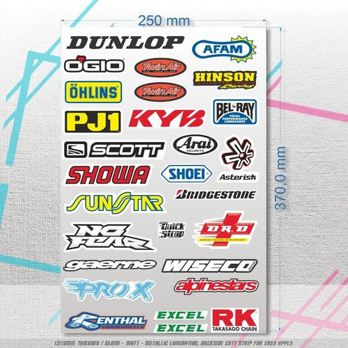 Sticker set for motocross - thick version, size 250x370mm | eBay