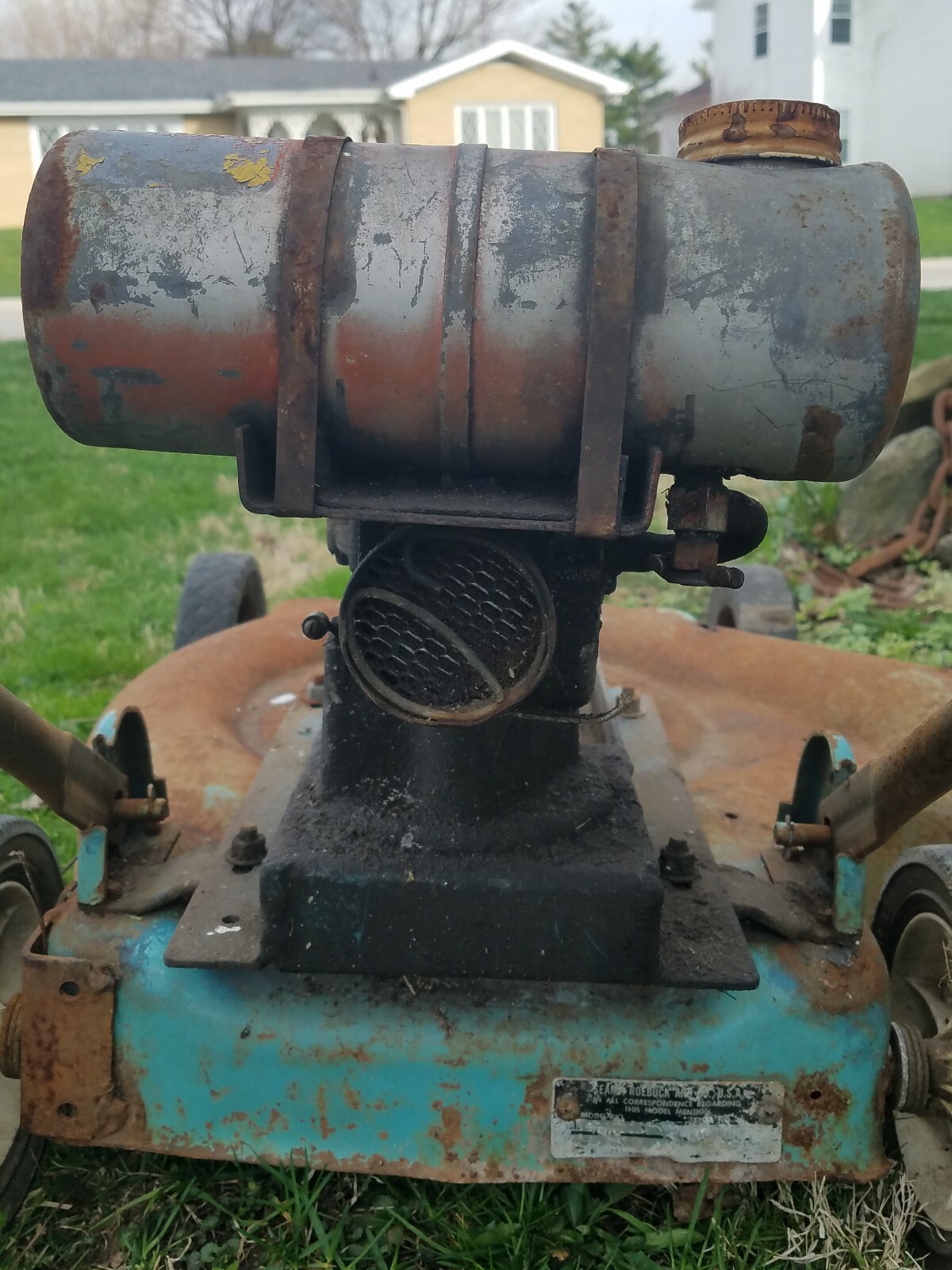 Vintage Sears Push Mower Old Engine See Pics untested parts or restore ...