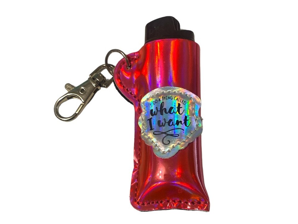 What I Want Vinyl Iridescent Design Lighter Case Keychain With Patch | eBay