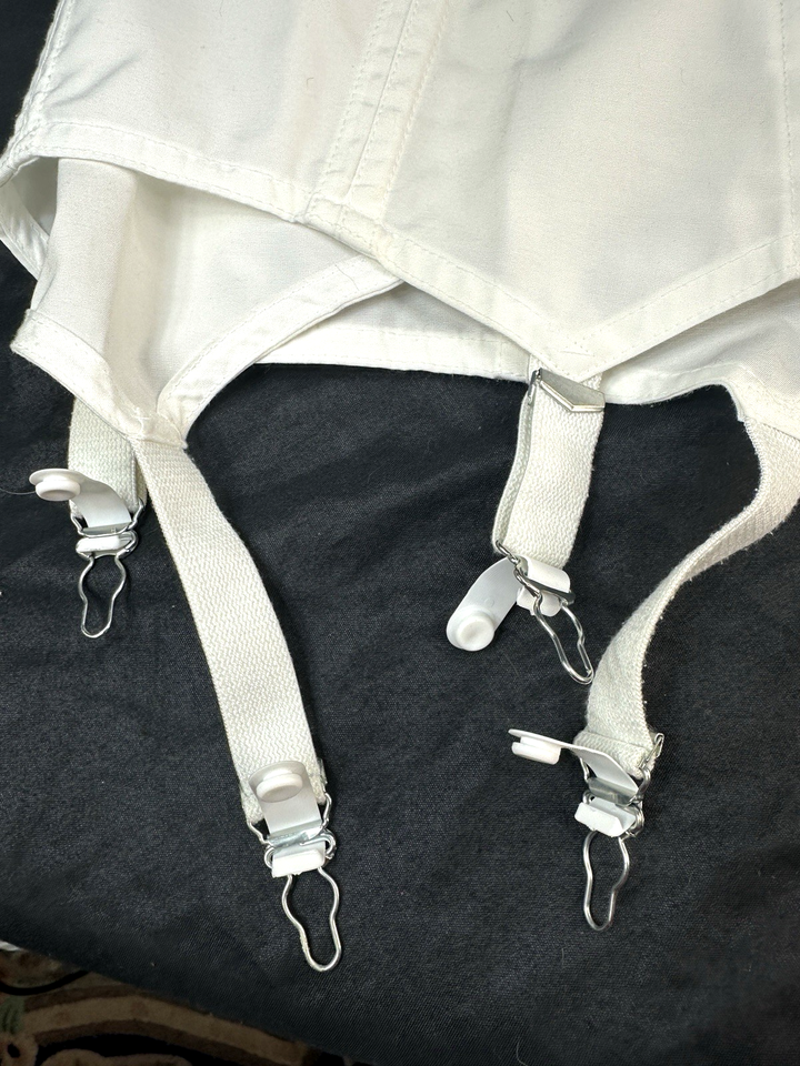 Vtg Sears Boned White Corset Girdle Open Bottom Garter Belt Sz 34 ...