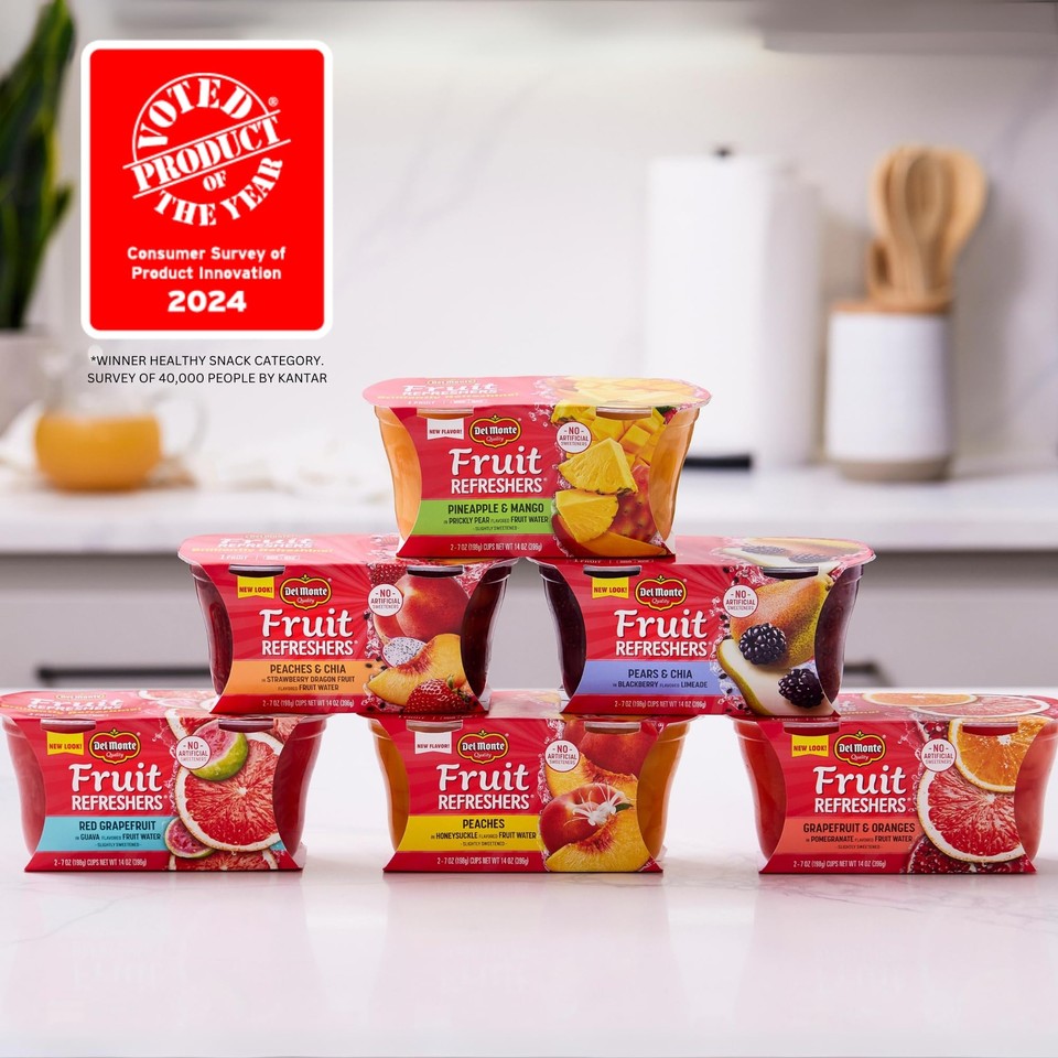 Del Monte Refreshers Red Grapefruit in Guava Fruit Water Cups 7 Ounce 2 ...