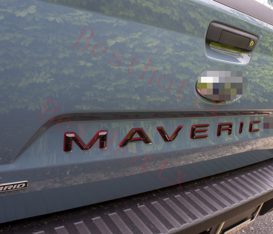 Black with Red 3D Domed Plastic Letters for Ford Maverick 2022 ...