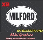Milford Ohio Oval Vinyl Decal Sticker State Car Diesel Truck Home OH ...