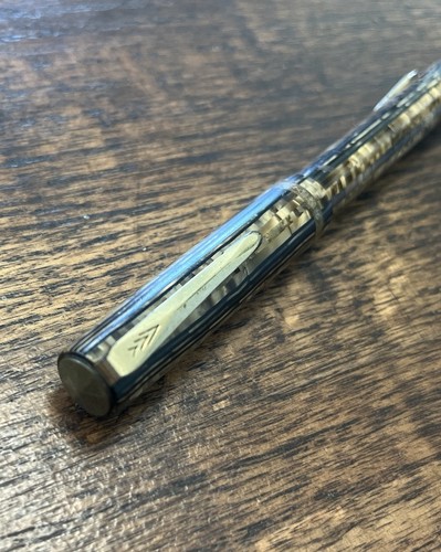 Vintage Wasp Clipper Gold Brickwork And Black Pinstripe Fountain Pen | eBay