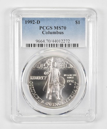 MS70 1992-D Commemorative Dollar Columbus Quincentennial PCGS Blue ...
