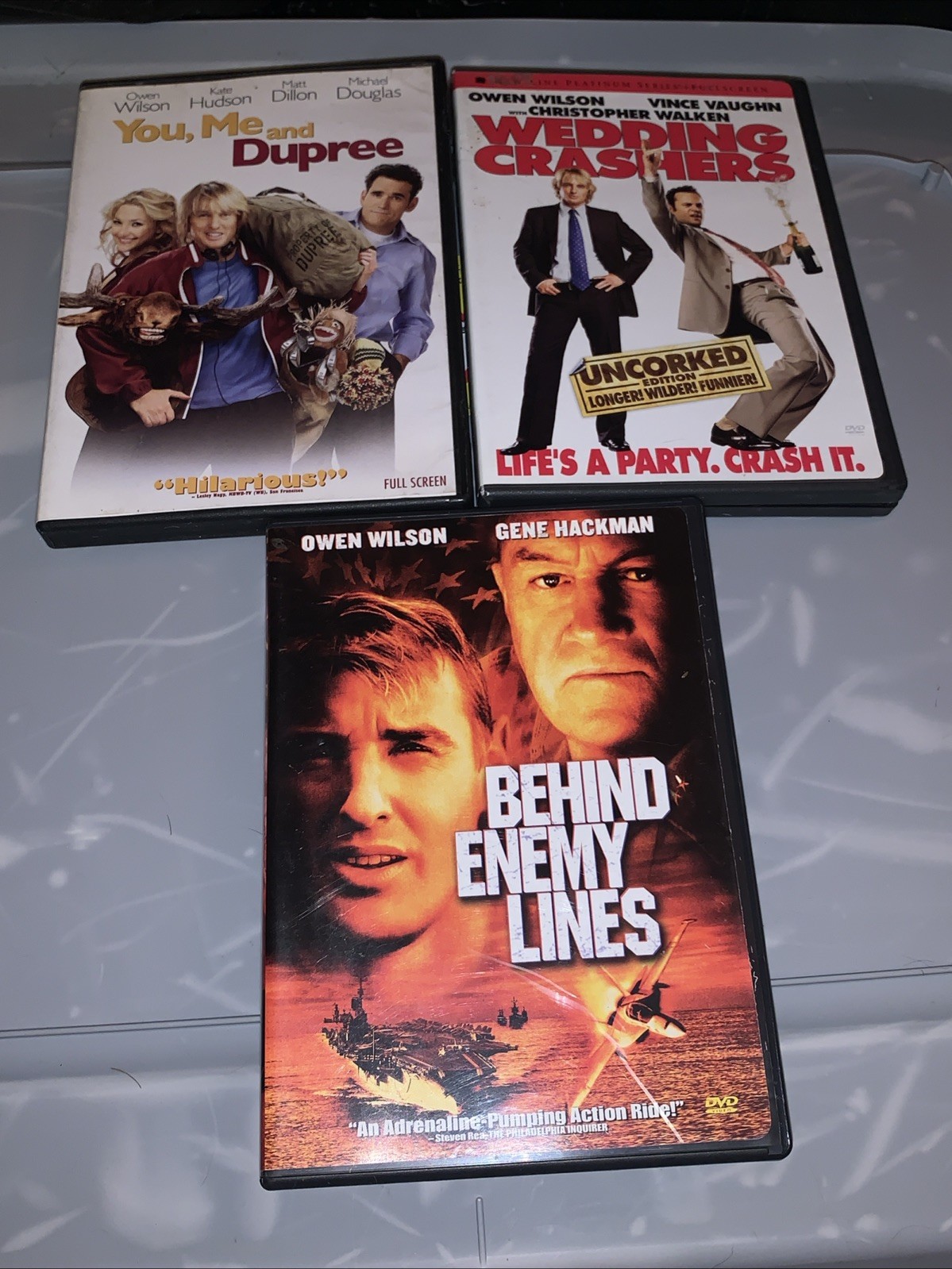 WEDDING CRASHERS / YOU, ME AND DUPREE / BEHIND ENEMY LINES (DVD) Owen ...