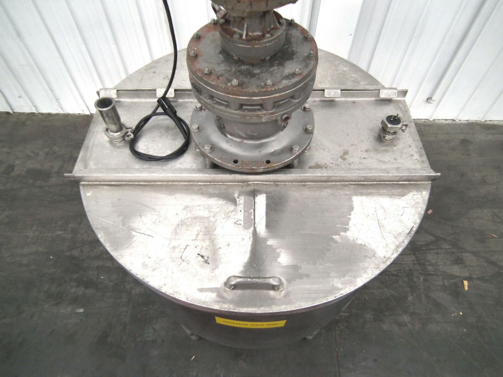 MO-3042, WALKER 380 GALLON STAINLESS SINGLE WALL SIDE SWEEP MIXING TANK ...