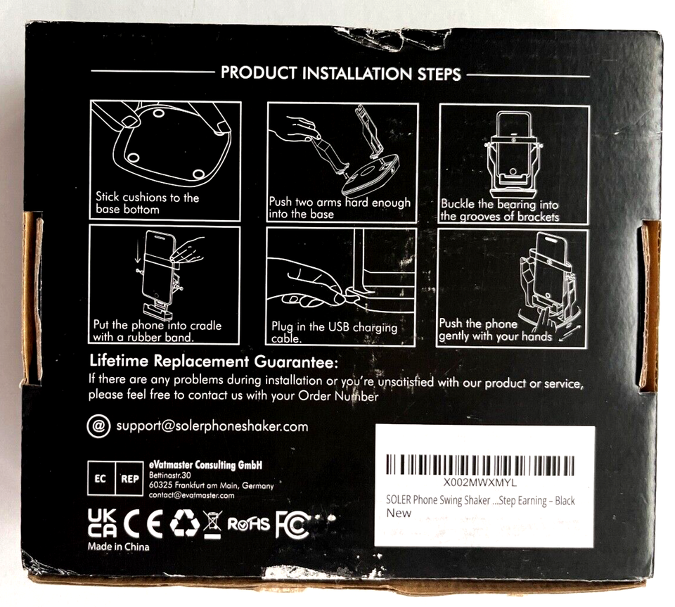 SOLER Synzo phone swing shaker black Pokemon Go new open box eVatmaster ...