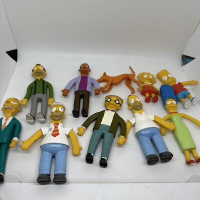 10 2002 The Simpsons Bendable Poseable Figures Homer Bart Lisa Mr Burns ...