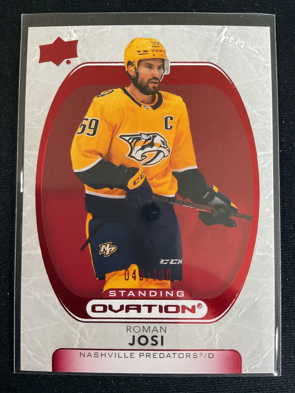 Roman Josi 2021-22 Upper Deck Ovation Standing Ovation Red Parallel ...
