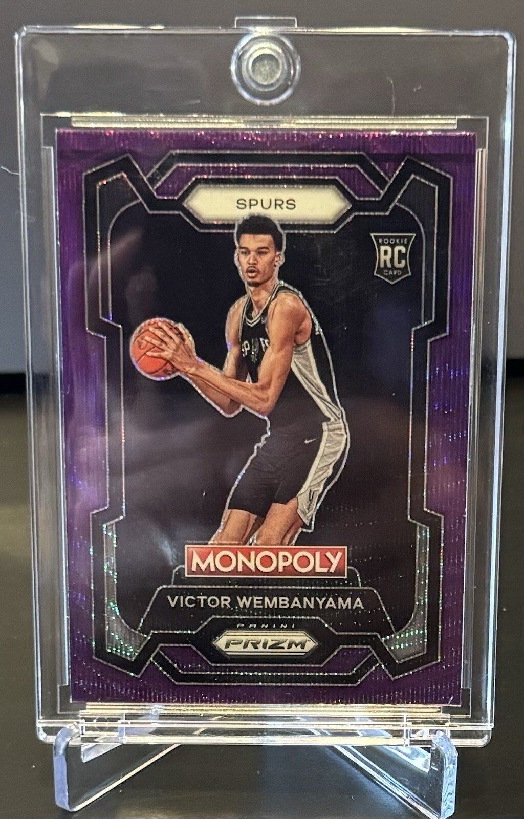 2023-24 Panini Prizm Monopoly PURPLE WAVE PRIZM #81 Victor Wembanyama ...