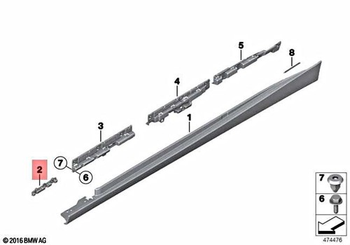 For BMW Genuine Rocker Panel Molding Bracket Front Right 51777294888 | eBay
