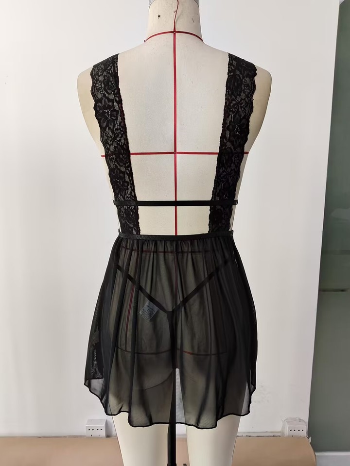 Womens Sexy Lingerie Babydoll Lace Sheer Nightgown Chemise Sleepwear ...
