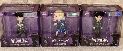 (3) METALFIGS WEDNESDAY ADDAMS DRESS, UNIFORM, & ENID SINCLAIR Diecast ...