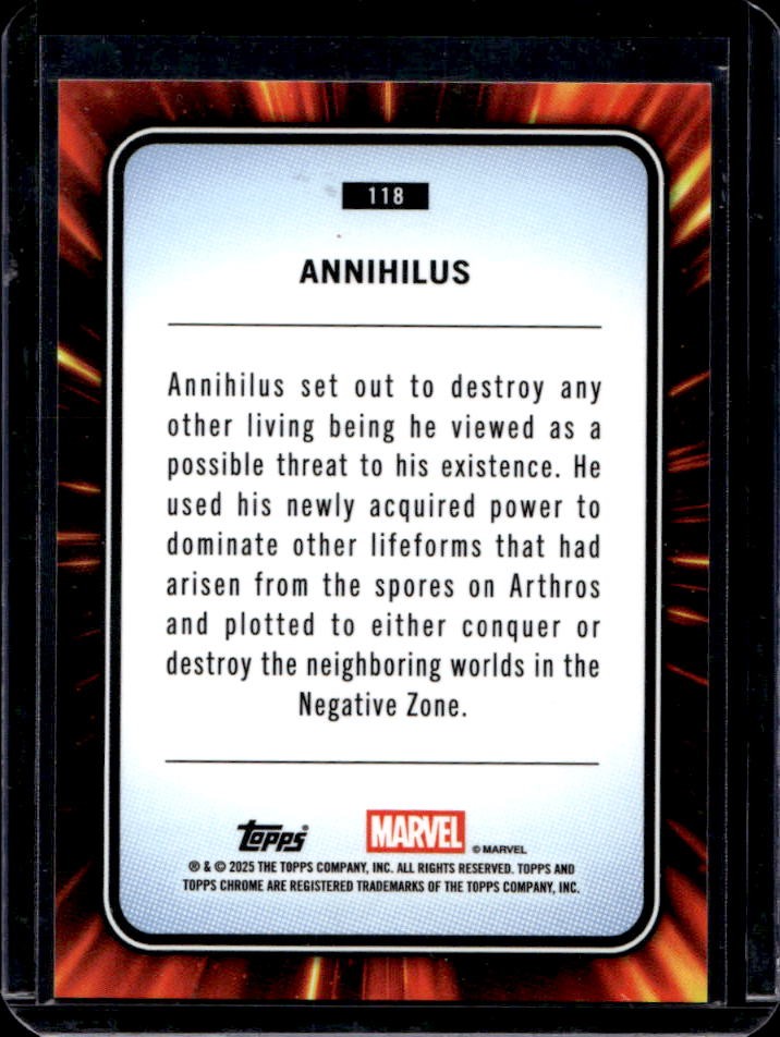 2025 Topps Chrome Marvel Annihilus Human Torch Refractor #/39 | eBay