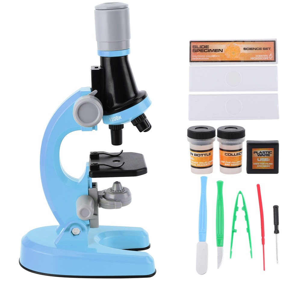 Explore Micro World: 40X-1200X Kids Monocular Microscope Blue | eBay ...