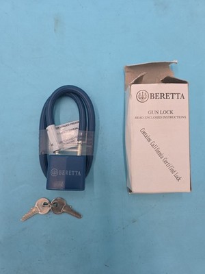 Beretta Gun Lock 2-Key Handgun Rifle Shotgun Cable Lock 30 mm Blue | eBay