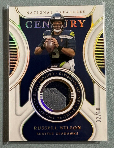 RUSSELL WILSON 2021 National Treasures Century Materials Patch Holo ...
