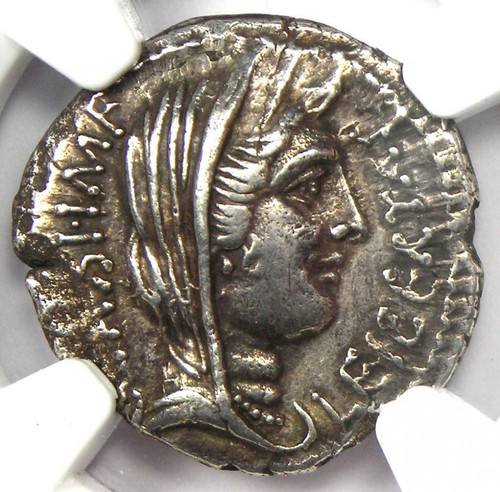 Cassius AR Denarius Libertas Coin 42 BC - Certified NGC Choice XF (EF ...