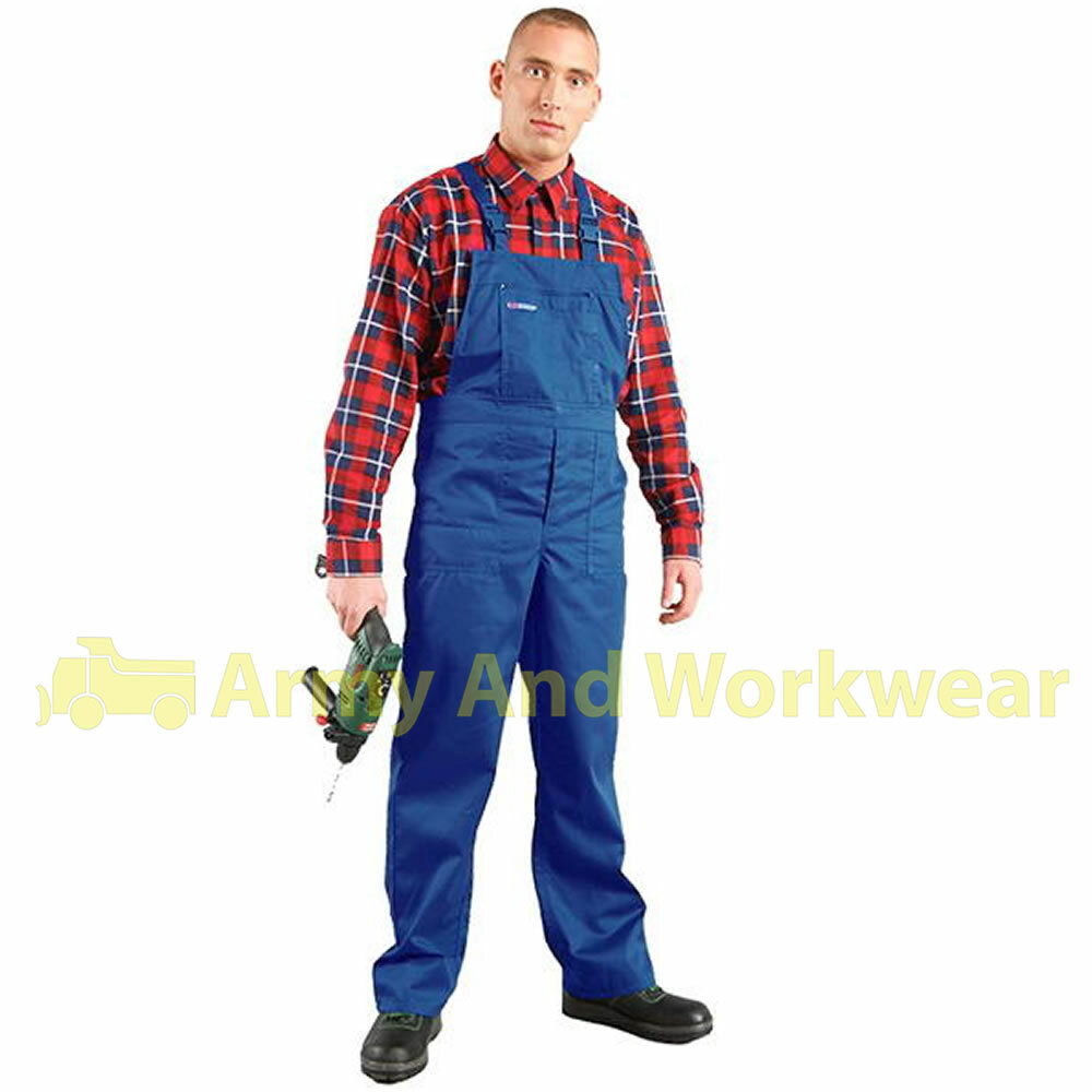 Bib and Brace Overalls Painters Decorators Work Trousers Half Elastic ...