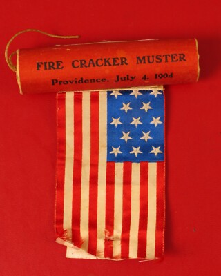 1904 4th OF JULY FIREMAN MUSTER FIRE CRACKER AMERICAN FLAG PROVIDENCE ...