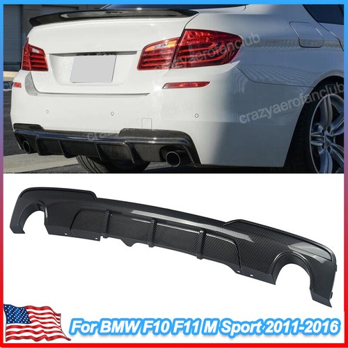 Rear Bumper Diffuser For BMW 5 Series F10 535i M Sport 2010-2016 Carbon ...