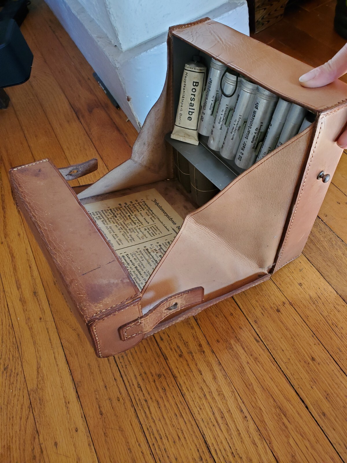 WW2 German Original Leather Medic Belt Pouch 1938 Sanitäter Kit - With ...