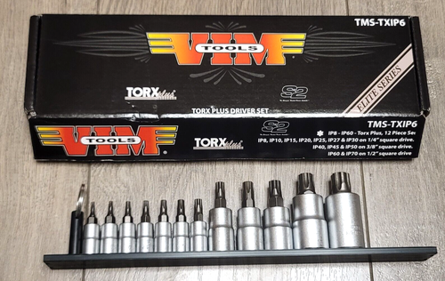 VIM 12pc Torx Plus S2 Bit Socket Set IP8 to IP60 w/ Magnetic Rail #TMS-TXIP6 | eBay