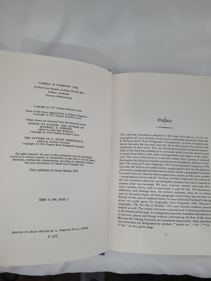 Dear Scott, dear Max: The Fitzgerald-Perkins correspondence; F. Scott ...