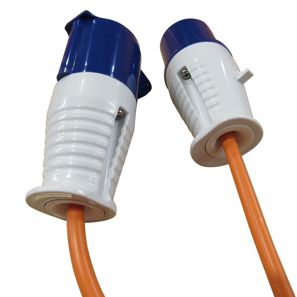 Caravan Mains Hook Up Cable 1.5MM X 10M 15M or 25M (Adaptor Plug ...