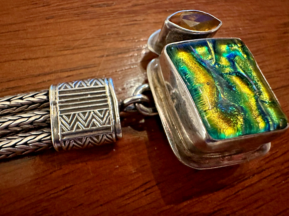 Tabra Sterling Silver Connector Bracelet Citrine Rare Charm 925 Wheat ...