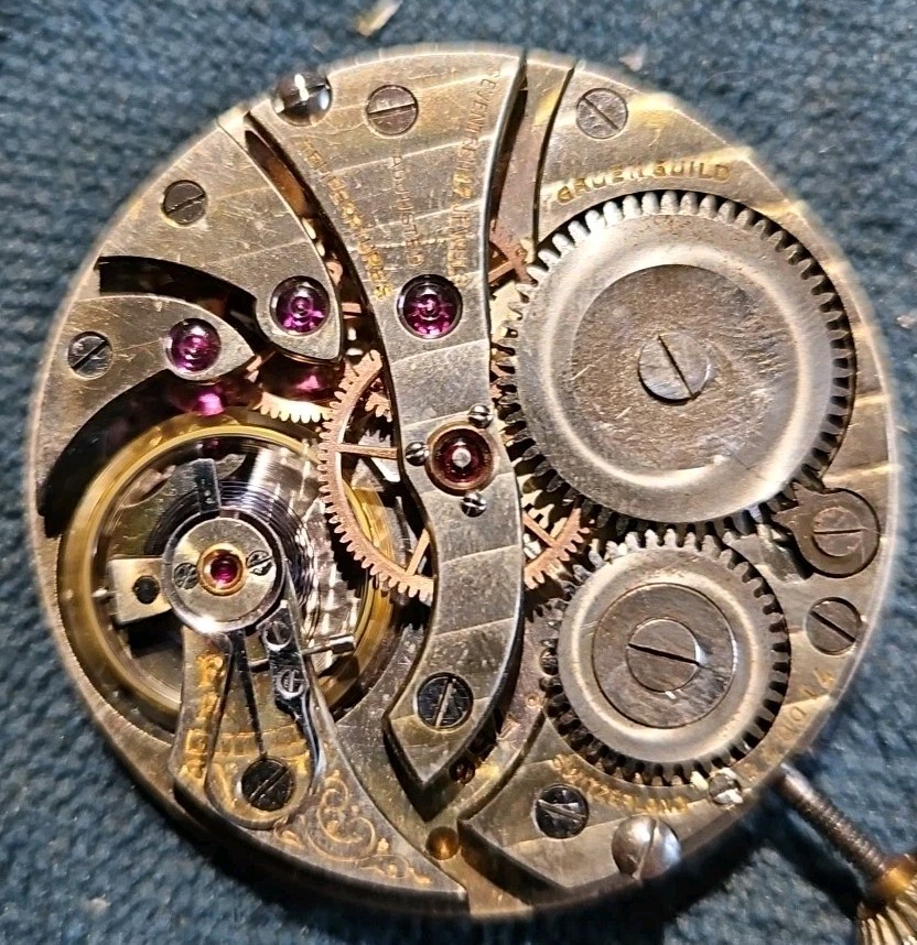 Gruen Semi Thin 17j Open Face Guild 756 Pocket Watch Movement | eBay