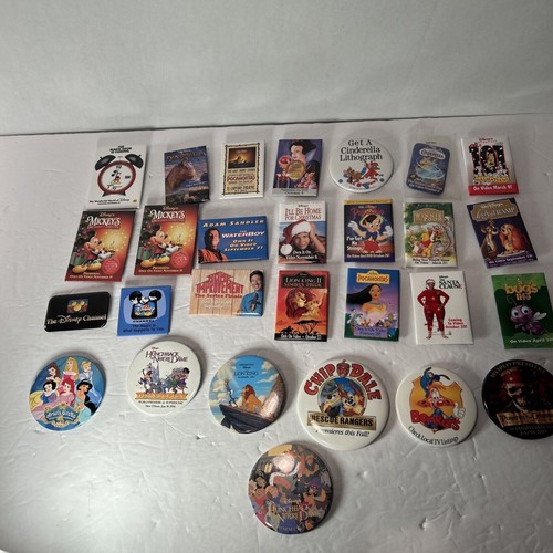 Vintage Disney Pinback Buttons Advertising Movies or Disney TV shows ...
