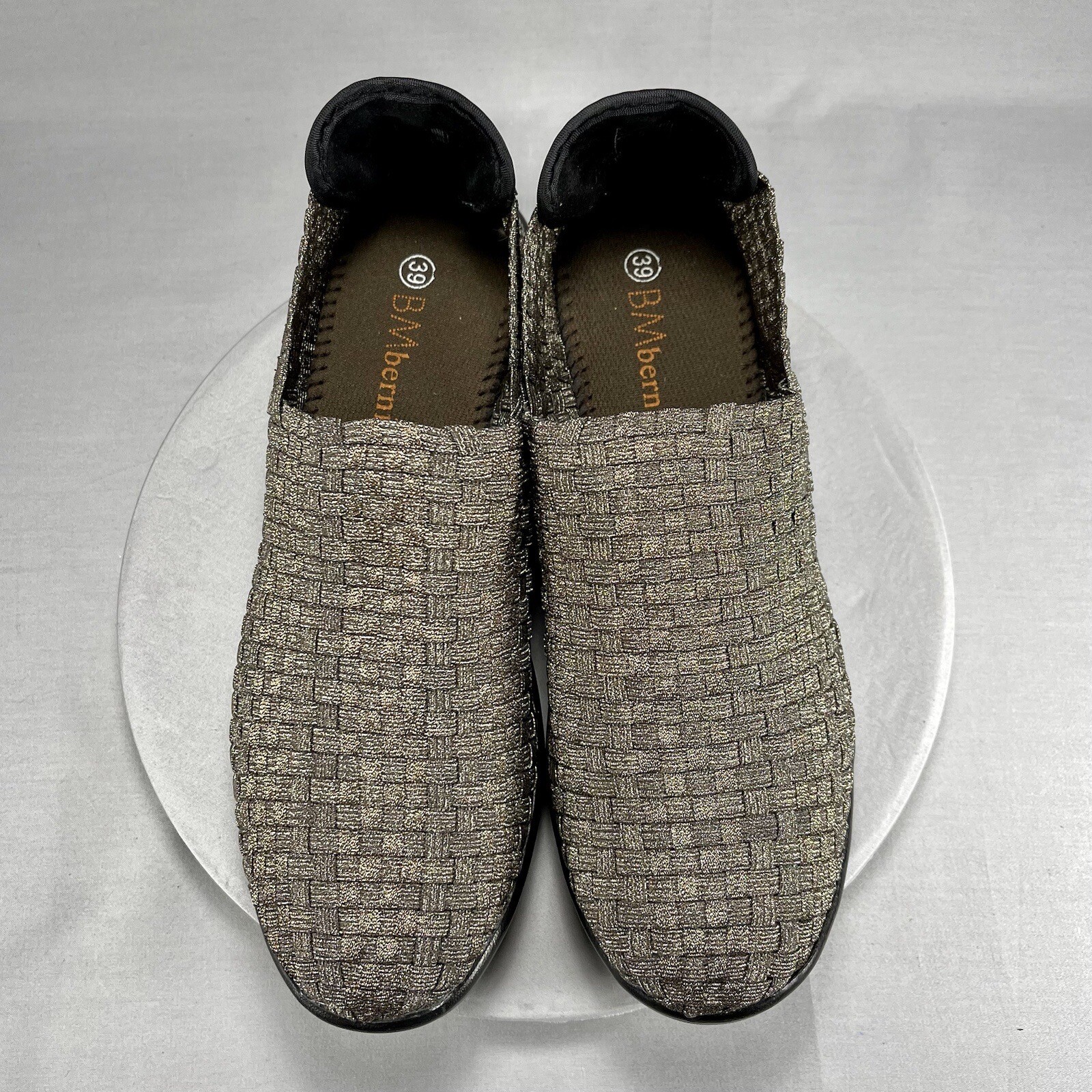 Bernie Mev Smooth Cha Cha Woven Stretch Wedge Slip On Loafer Bronze EU ...