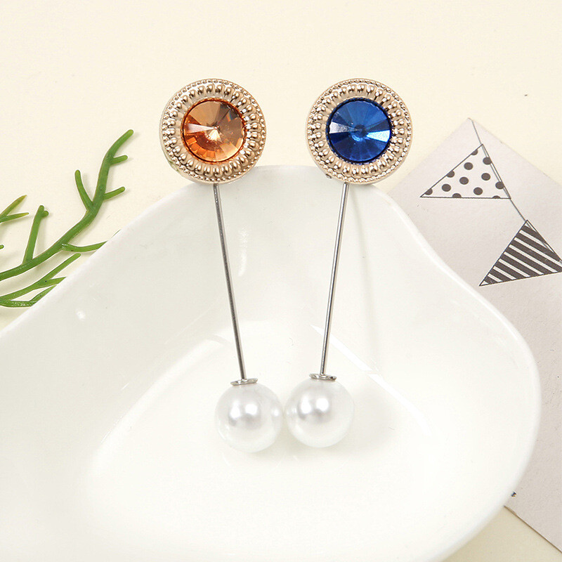 Muslim Women Hijab Scarf Shawls Pins Abaya Brooch Safety Gemstone Pearl ...