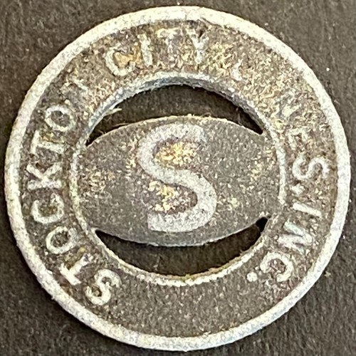 Stockton City Lines Good For One Fare Zinc Transit Token c1940's 16mm ...