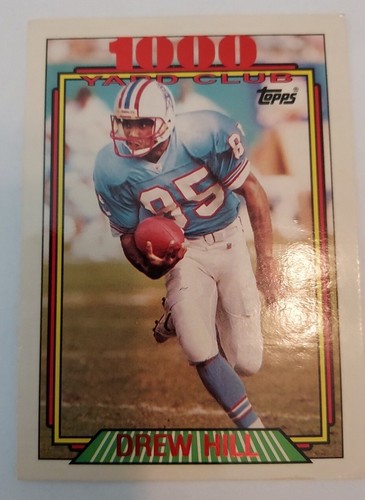 1992 Topps 1000 Yard Club Drew Hill #8 Los Angeles Rams, Houston Oilers ...