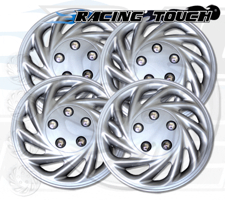 4pcs Set 15" Inches Metallic Silver Hubcaps Wheel Cover Rim Skin Hub ...