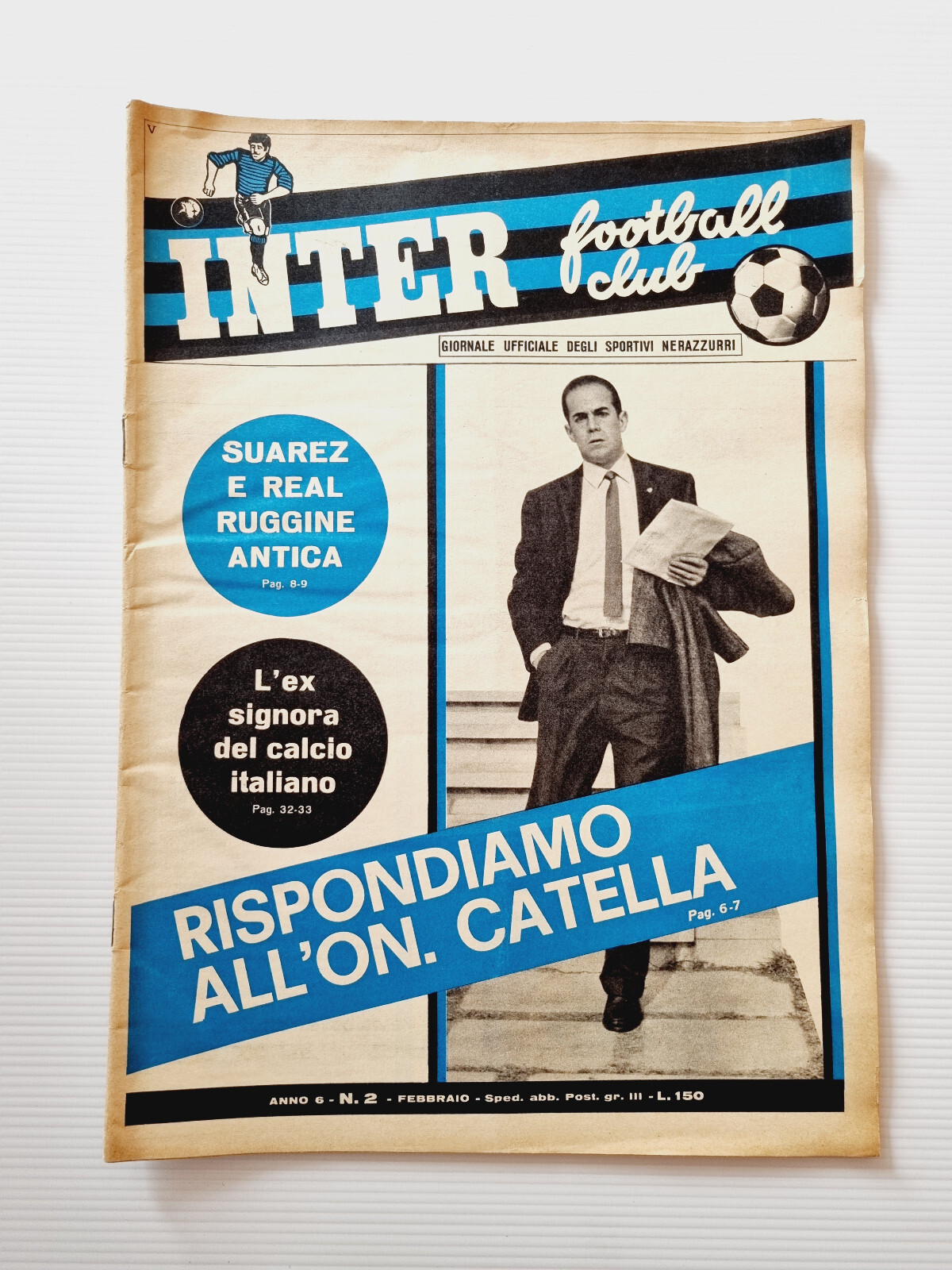 Inter Football Club Febbraio 2-1967 Alfa Romeo 2000-PUBBLICITA Pepsi ...