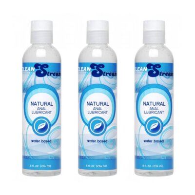 3PK CleanStream Water-Based Natural Anal Lube Lubricant Gel 8 oz | eBay