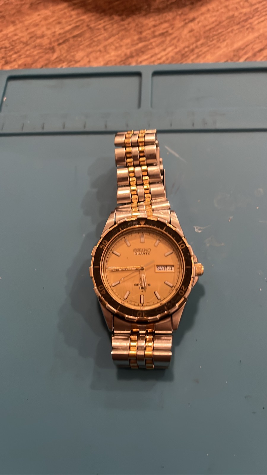 Seiko SQ Sports 150 Men 5H23-8A79 Two Tone Quartz Day Date Watch 39mm ...