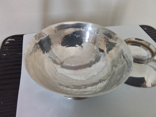 Antique Asian Hammered Silver on Copper Lidded Bowl Eagle Prairie Dog ...