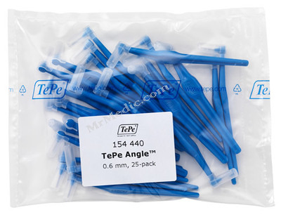 TePe Angle Blue 0.6mm Interdental Brush - Pack of 25 Brushes ...