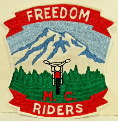 ORIGINAL OLD FREEDOM RIDERS MOTORCYCLE CLUB JACKET PATCH EMBROIDERED ...