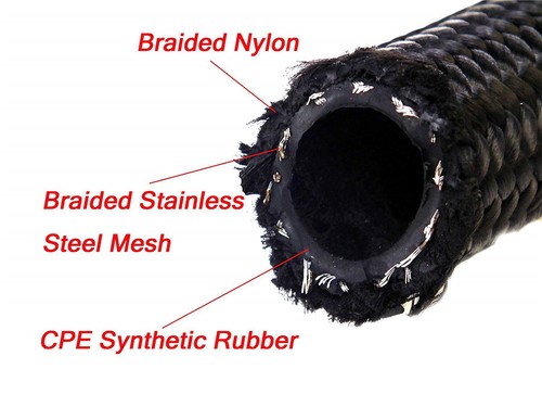 1M Car Truck Engine Oil Fuel Line Gas Radiator Braided Hose AN16 AN-16 ...