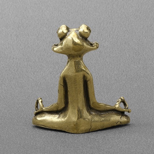 Solid Brass Frog Figurine Statue Animal Figurines Toys Home Office ...